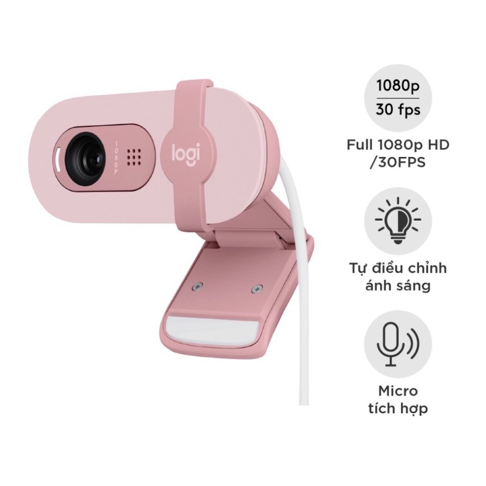 Webcam Logitech Brio 100 Full HD - Màu Đen/ Trắng/ Hồng - Sản Phẩm ...