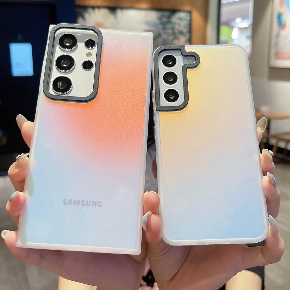 [62] Ốp lưng Samsung gradient cạnh vuông biến đổi màu theo góc nhìn cho ...