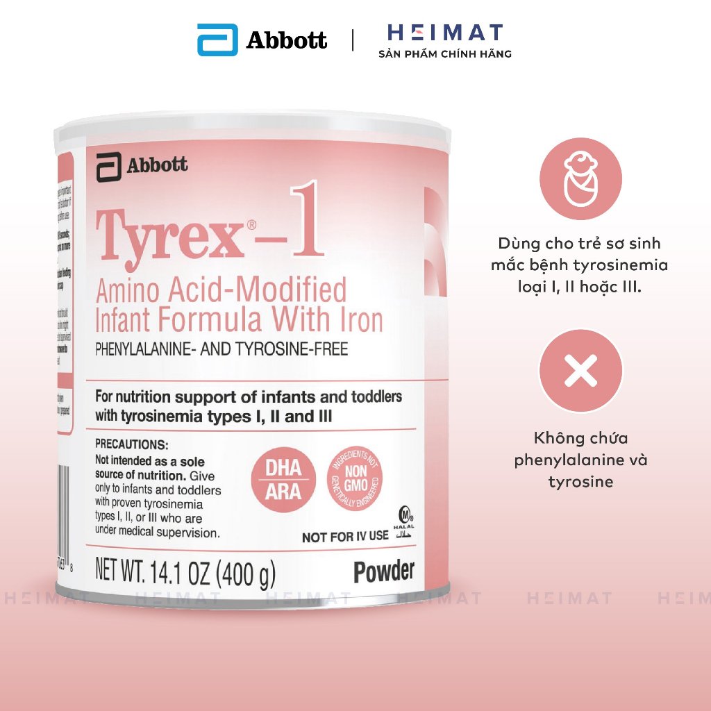 Sữa bột Abbott Tyrex 1 & 2 - Không chứa Phenylalamine và Tyrosine ...