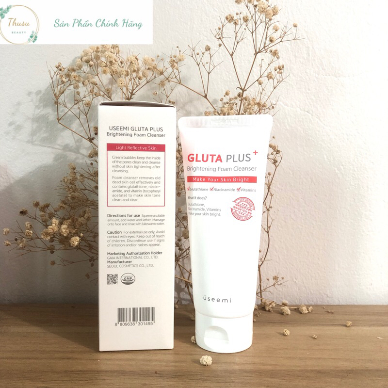 Sữa rửa mặt dưỡng trắng làm sáng da GLUTA PLUS tạo bọt cho mọi loại da sỉn màu, giàu, thường ...