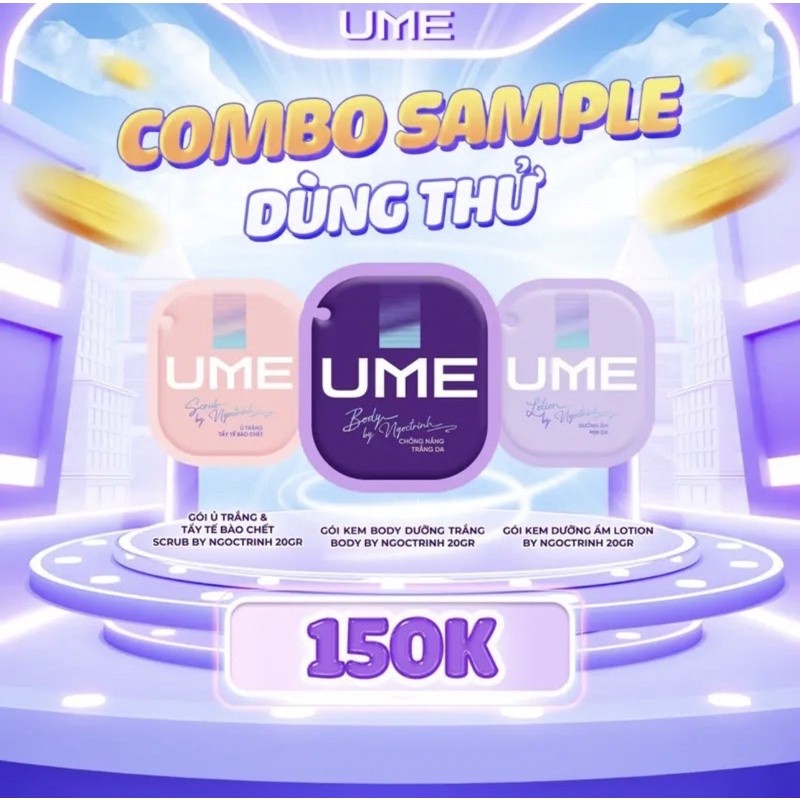 Combo Kem Body UME Ngọc Trinh trắng da gói dùng thử 20g, chính hãng ...