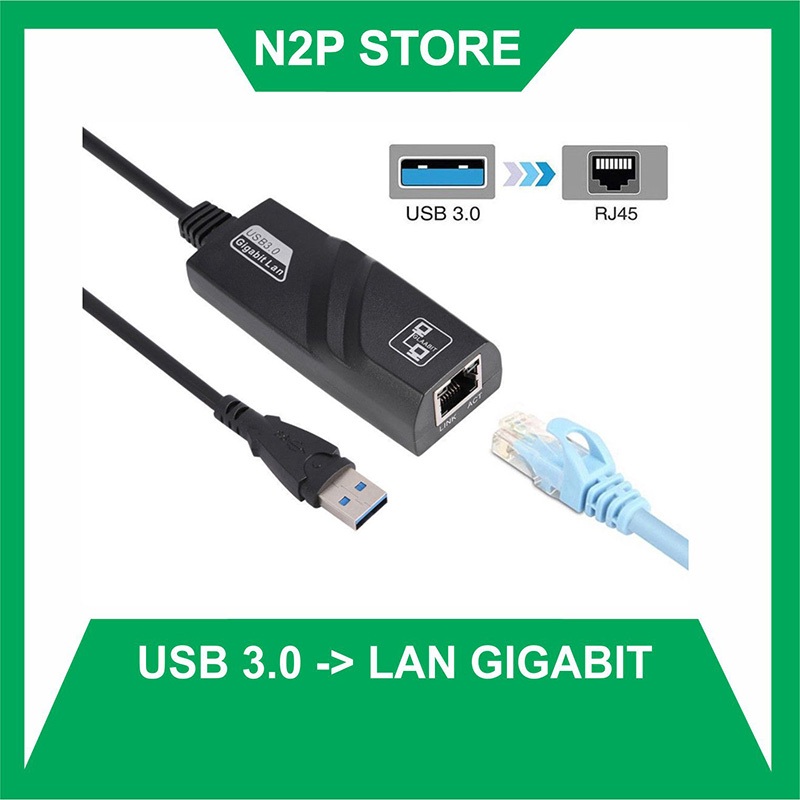 Dây cáp chuyển đổi USB ra LAN chuẩn USB 3.0 mạng Gigabit 10/100 ...
