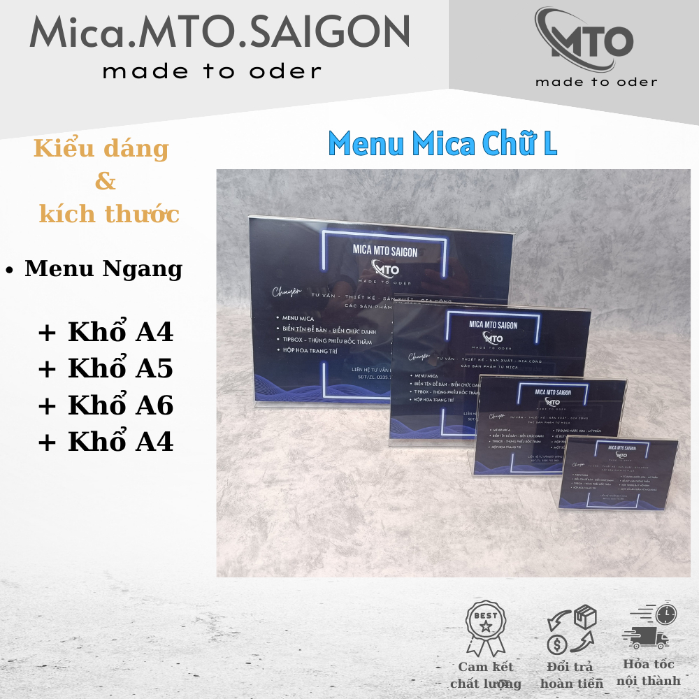 (Chuyên SLL) Standee Menu Mica để bàn chữ L - bảng QR Code - khổ dọc ...