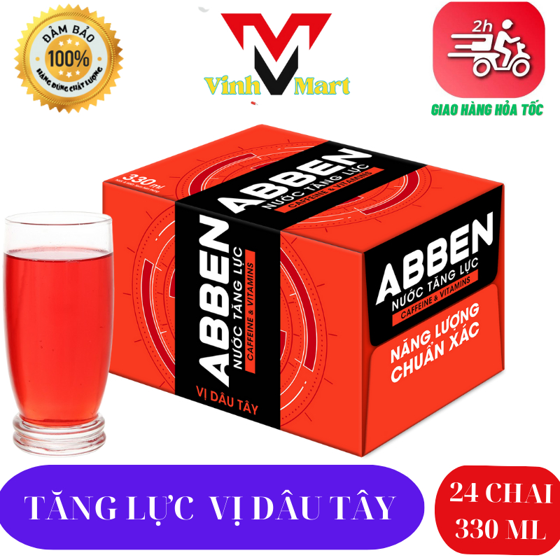 Tăng Lực ABBEN Vị Dâu Tây Thùng 24 Chai 330 Ml | Shopee Việt Nam