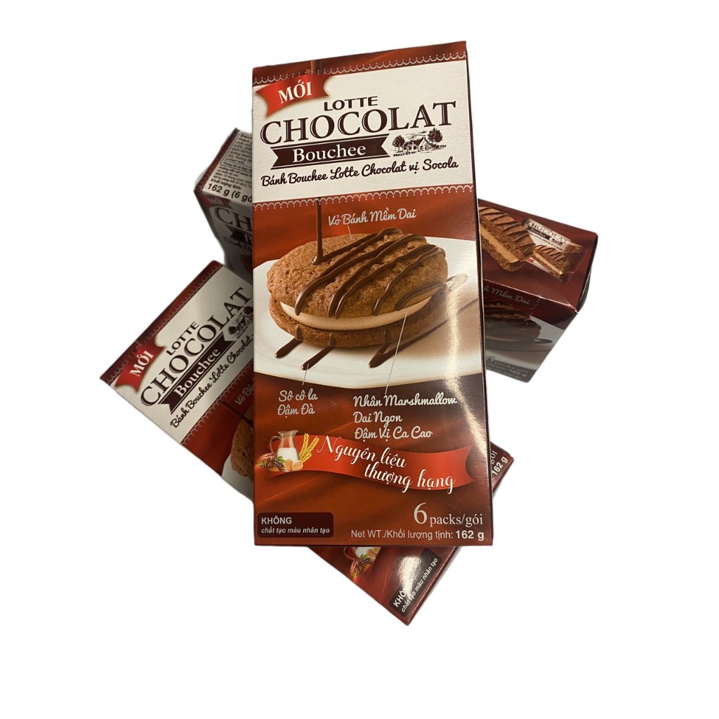 Bánh BOCHEE LOTTE CHOCOLATE 162g nhân marshmallow vị socola | Shopee ...