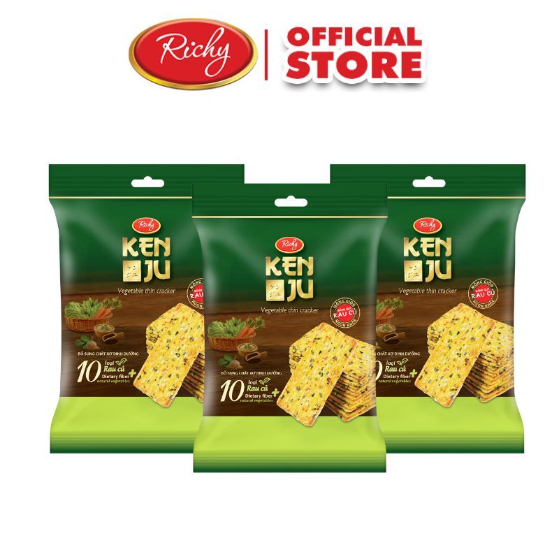 Combo 3 túi bánh quy rau củ Kenju Richy 192g/túi | Shopee Việt Nam
