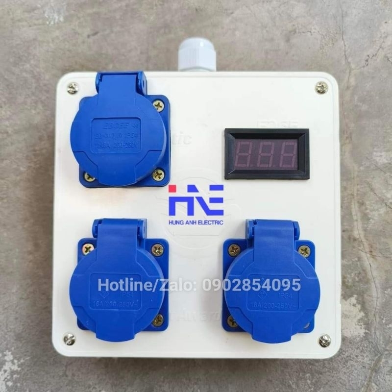 Hộp Chia Nguồn 1 Pha - 3 Ổ Cắm 10A-16A 250V - Kèm Màn Hình Vôn - HV0CB0303 | Shopee Việt Nam