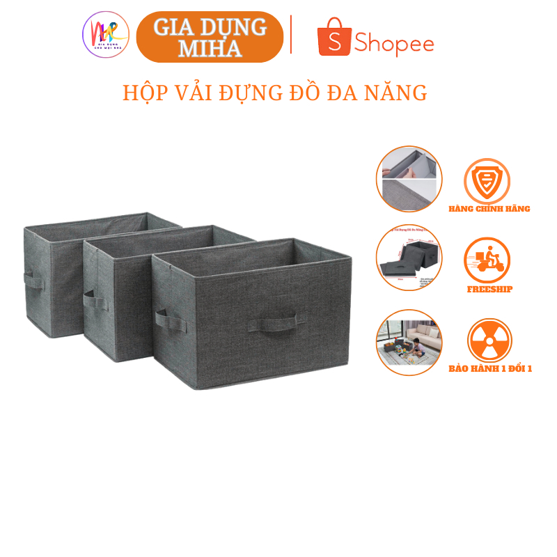 Hộp Vải Đựng Đồ Gấp Gọn Đa Năng Không Nắp Có Quai Xách Tiện Lợi Giỏ Vải ...