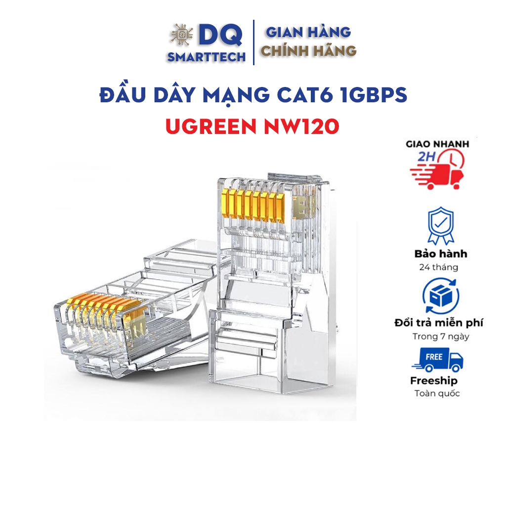 Đầu bấm mạng Cat 6 trong suốt UGREEN NW120 20333 10 hạt - hàng chính hãng | Shopee Việt Nam