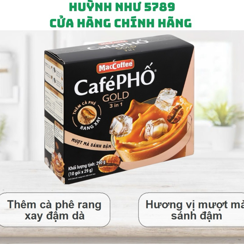 [CHÍNH HÃNG]1 hộp Cafe Phố Gold 3in1 hộp 10 gói 290g | Shopee Việt Nam