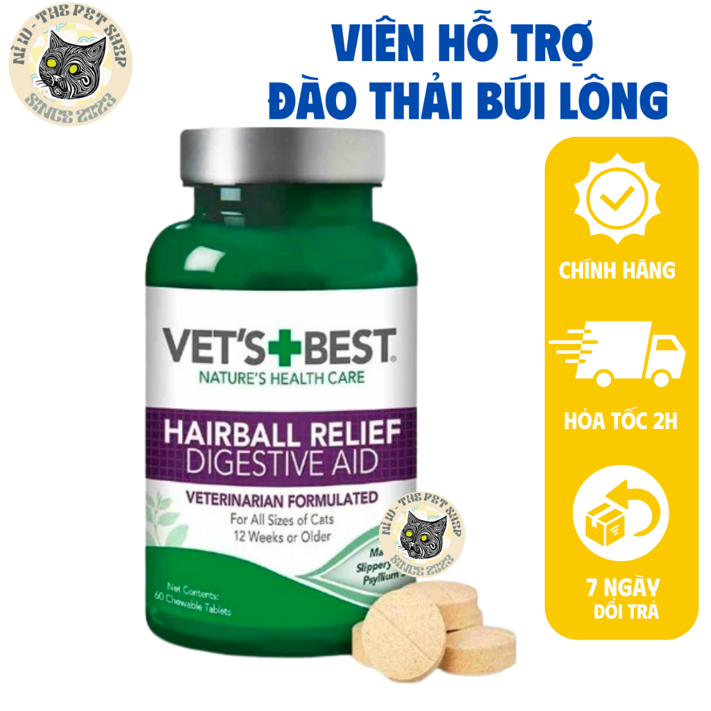 (SẴN) Viên nhai Vet's Best hỗ trợ đào thải, loại bỏ búi lông cho mèo I ...