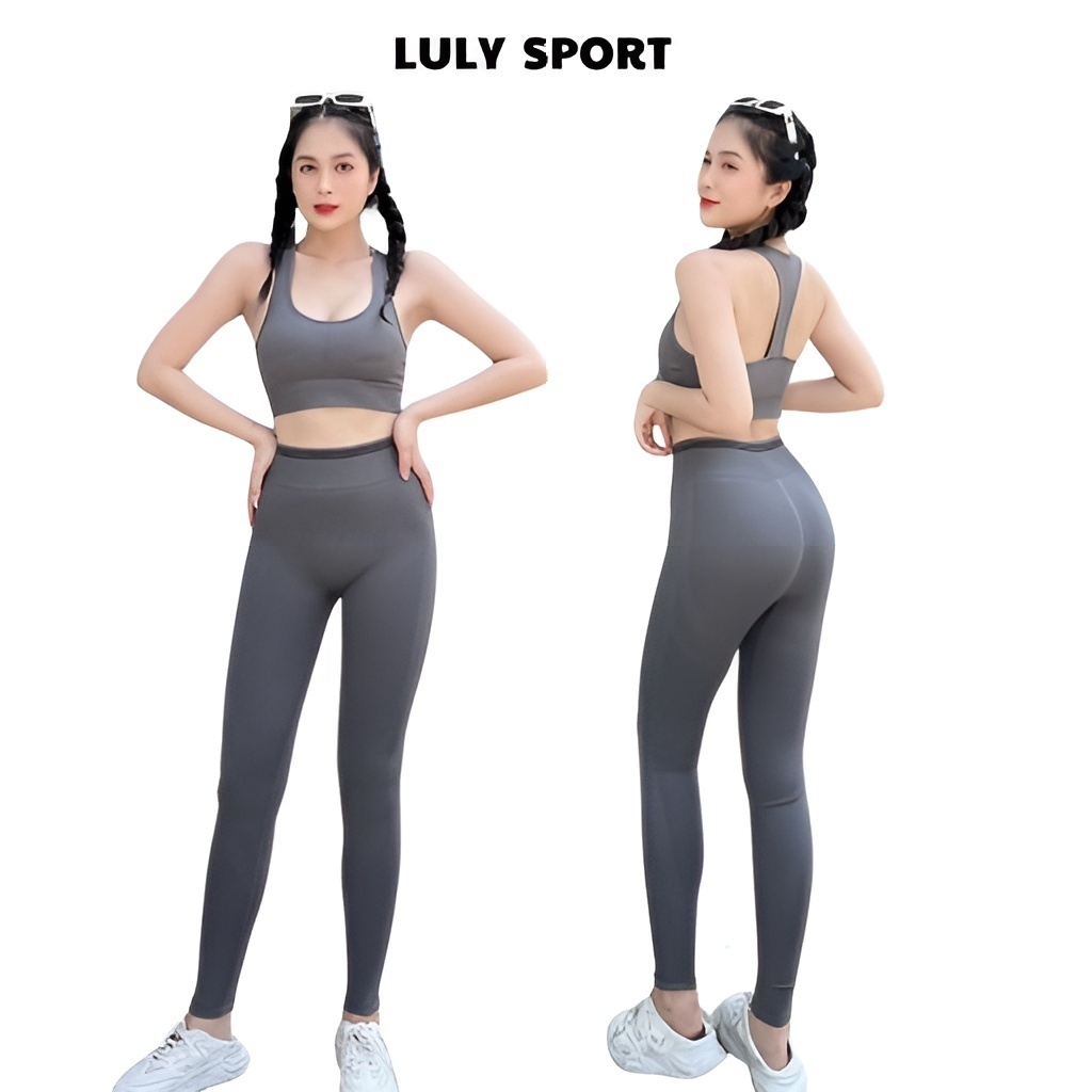 Bộ tập gym nữ LULY SPORT ,đồ tập nữ chất dệt kim co giãn tôt form dáng ...