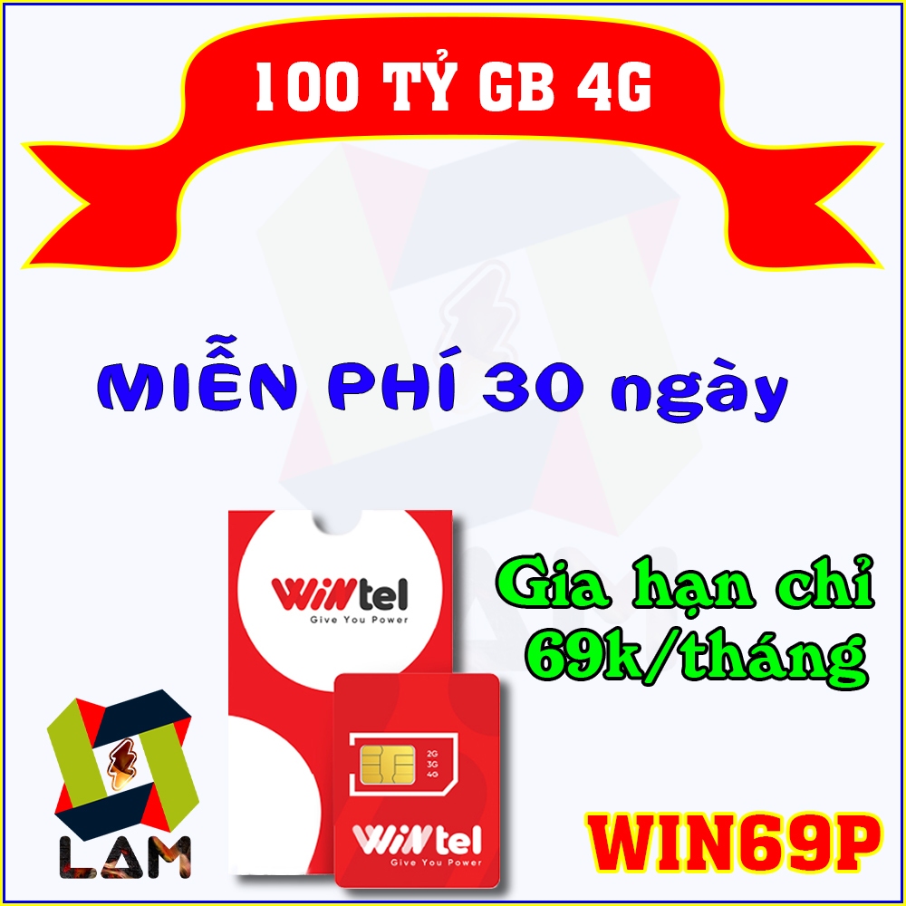 Sim 4G Wintel Win69P DATA 4G KHÔNG GIỚI HẠN, Gia hạn chỉ 69k/tháng ...