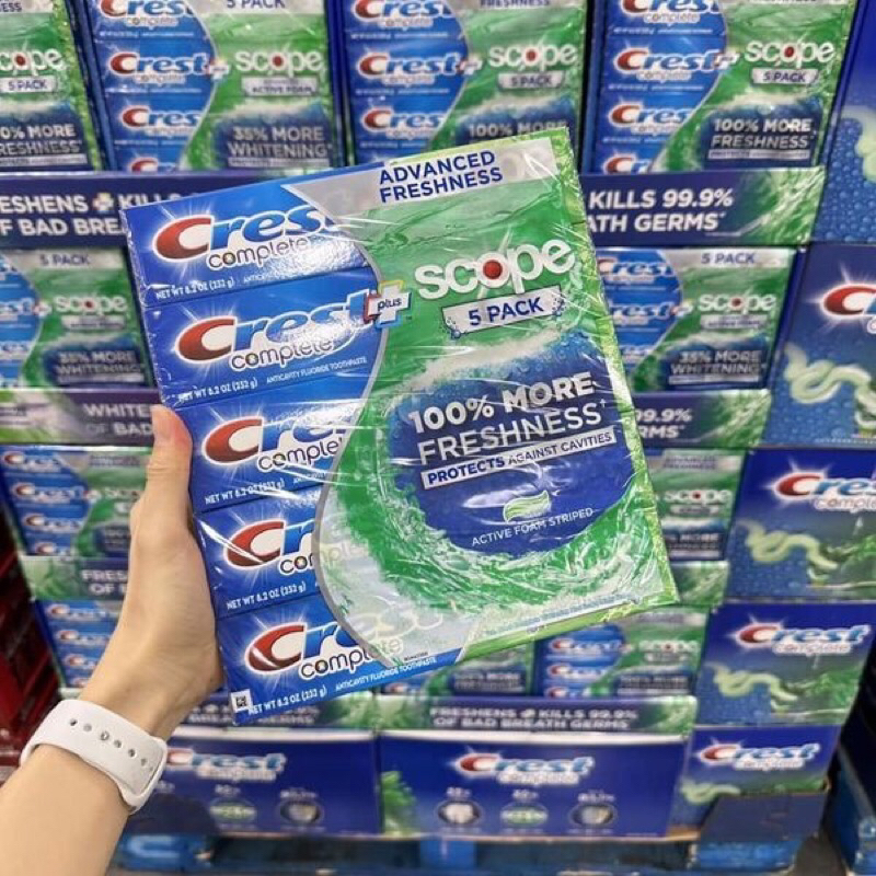 [set 2 cây ] Kem đánh răng Crest Complete Extra Scope Whitening Plus ...