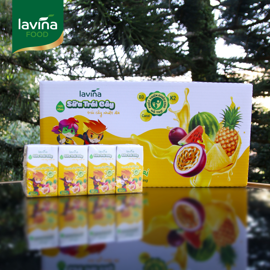 Lavina - Thức uống sữa trái cây - Trái cây nhiệt đới Thùng 40 hộp 150ml ...