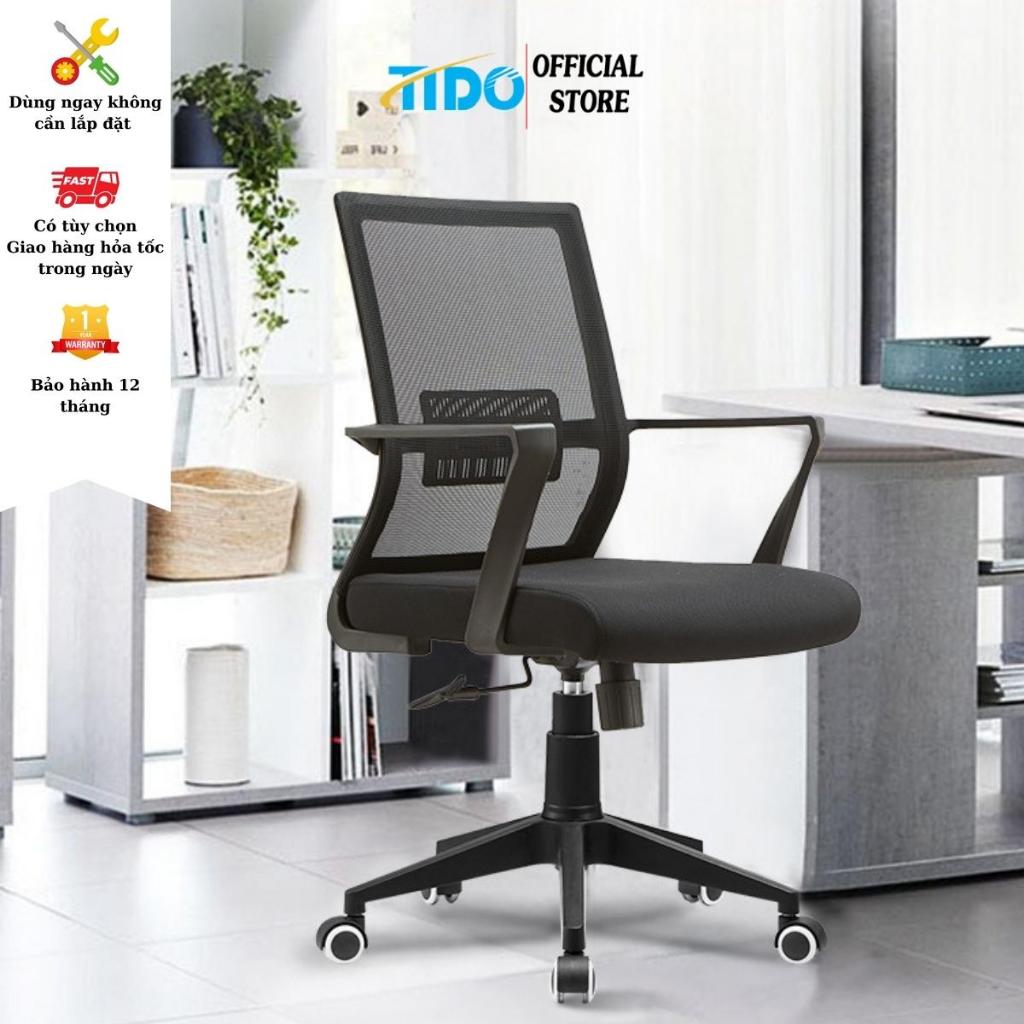 Ghế xoay văn phòng, ghế làm việc tầm trung cấp - Hàng chính hãng TIDO - Lắp sẵn thân ghế dùng ...