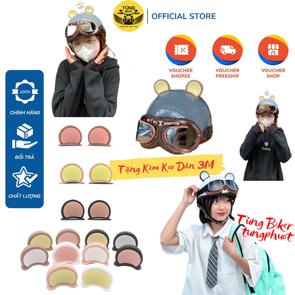 Tai Chuột Mickey 2 Màu Phối Gắn Mũ Bảo Hiểm Siêu Xinh (1 Đôi) | Shopee ...