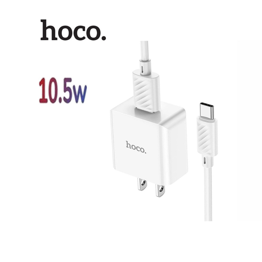 Bộ sạc nhanh PD10.5W Hoco C106 hỗ trợ 5V/2.1A chân cắm dẹt kèm dây Type ...