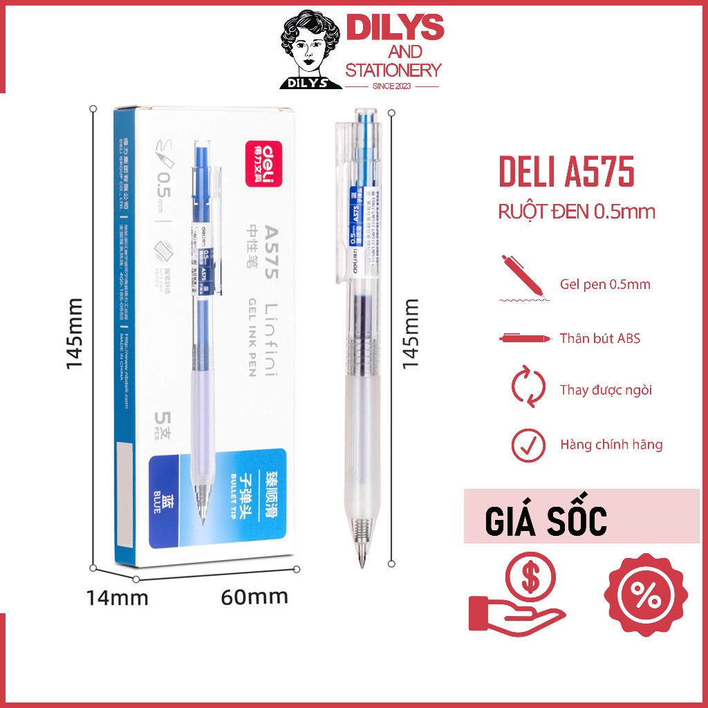 Bộ Bút Deli Nguyên Hộp các loai A057B, Deli S60, Deli S101, A575 (Hàng ...