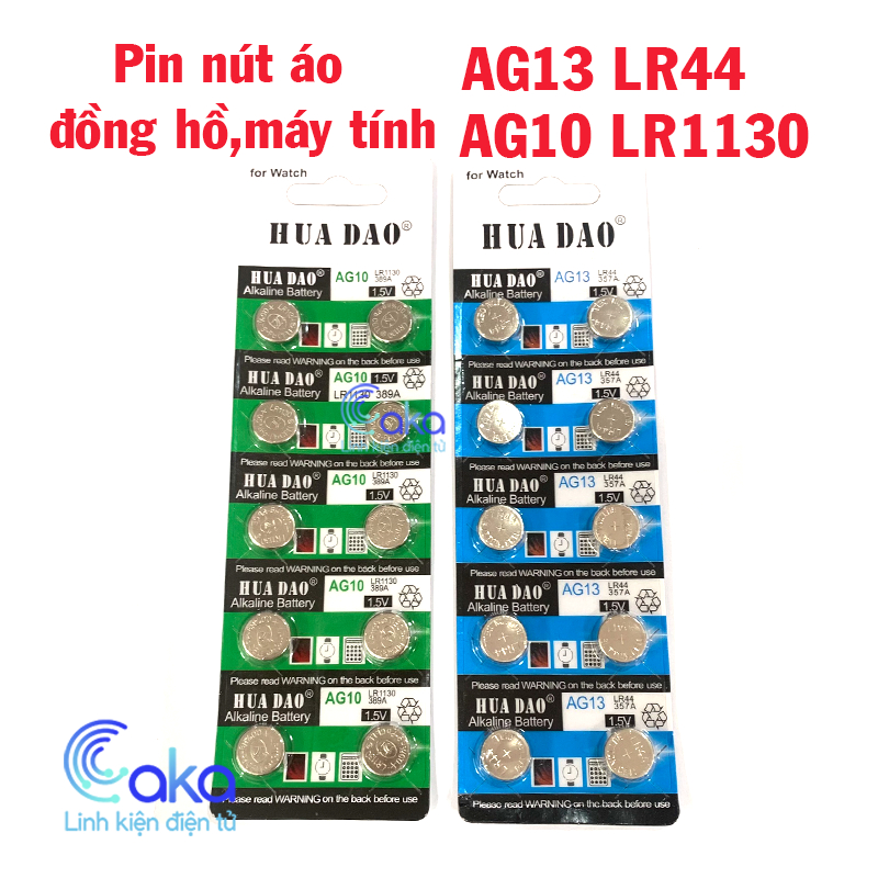 Pin cúc áo 1.5V LR44 AG13 LR1130 AG10 CR2032 LR626 LR621 AG4 LR41 AG3 ...