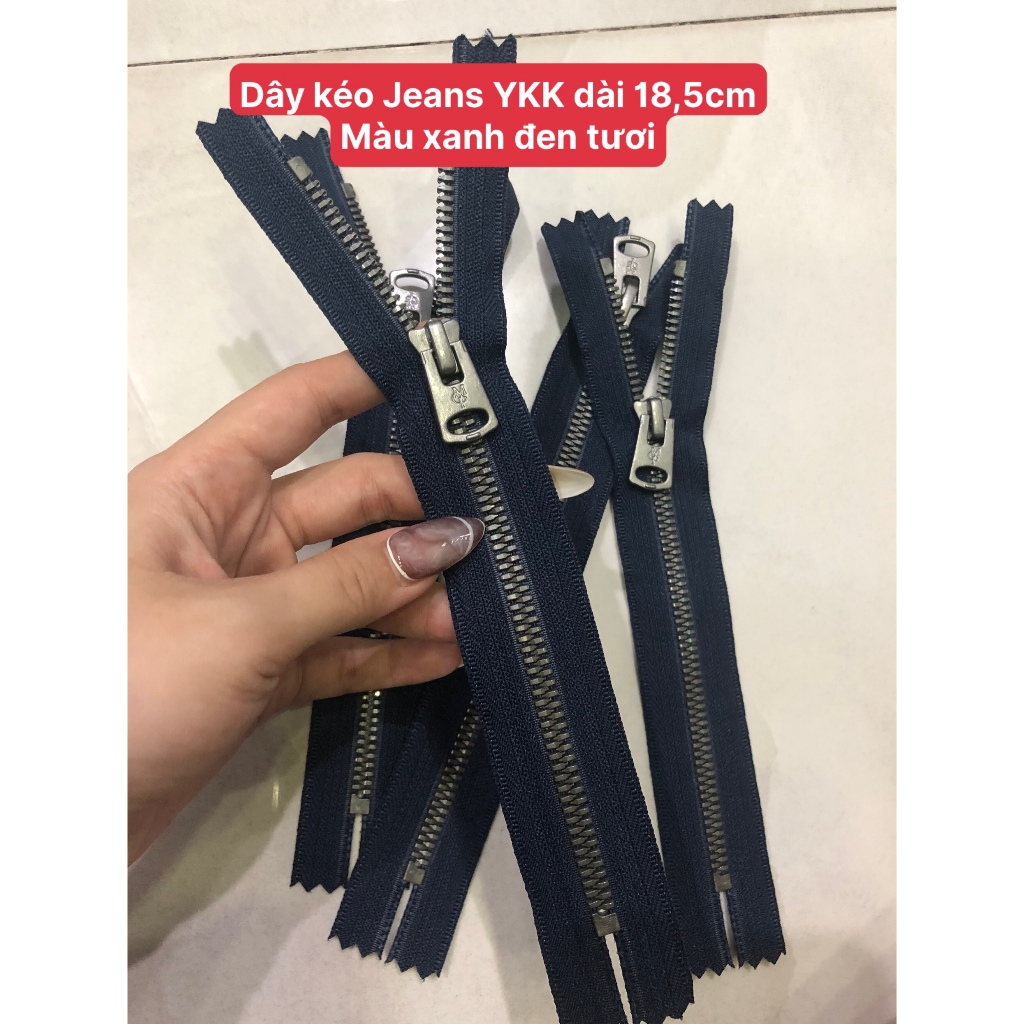 Dây kéo Jean răng 5 chuôi đóng hàng xuất dư YKK màu xanh đen | Shopee Việt Nam
