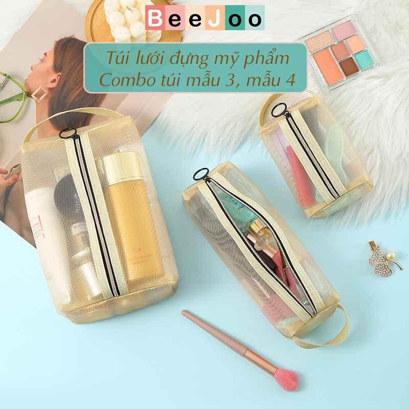 Túi Lưới Đựng Mỹ Phẩm, Đồ Du Lịch, Đồ Vật Dụng Nhỏ Có Khóa Kéo Mẫu 3, Mẫu 4 Beejoo_Official ...