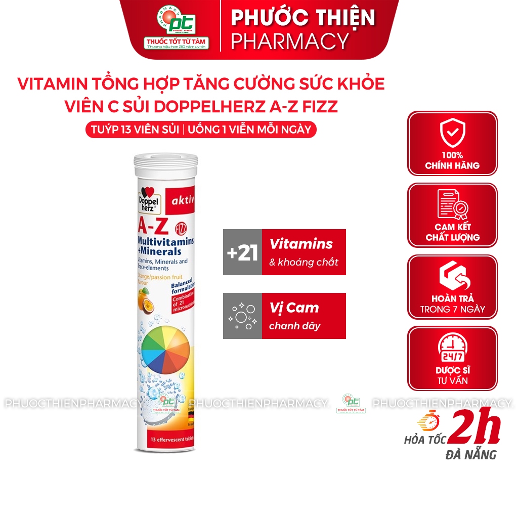 Viên C sủi Đức bổ sung vitamin tổng hợp az Doppelherz A-Z Fizz ...