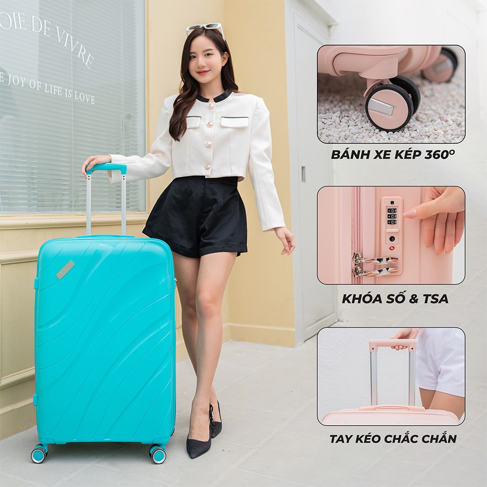 Vali SIZE 28 inch - SUNNY PP11/ROGER - Nhựa PP chống vỡ tuyệt đối, bền ...