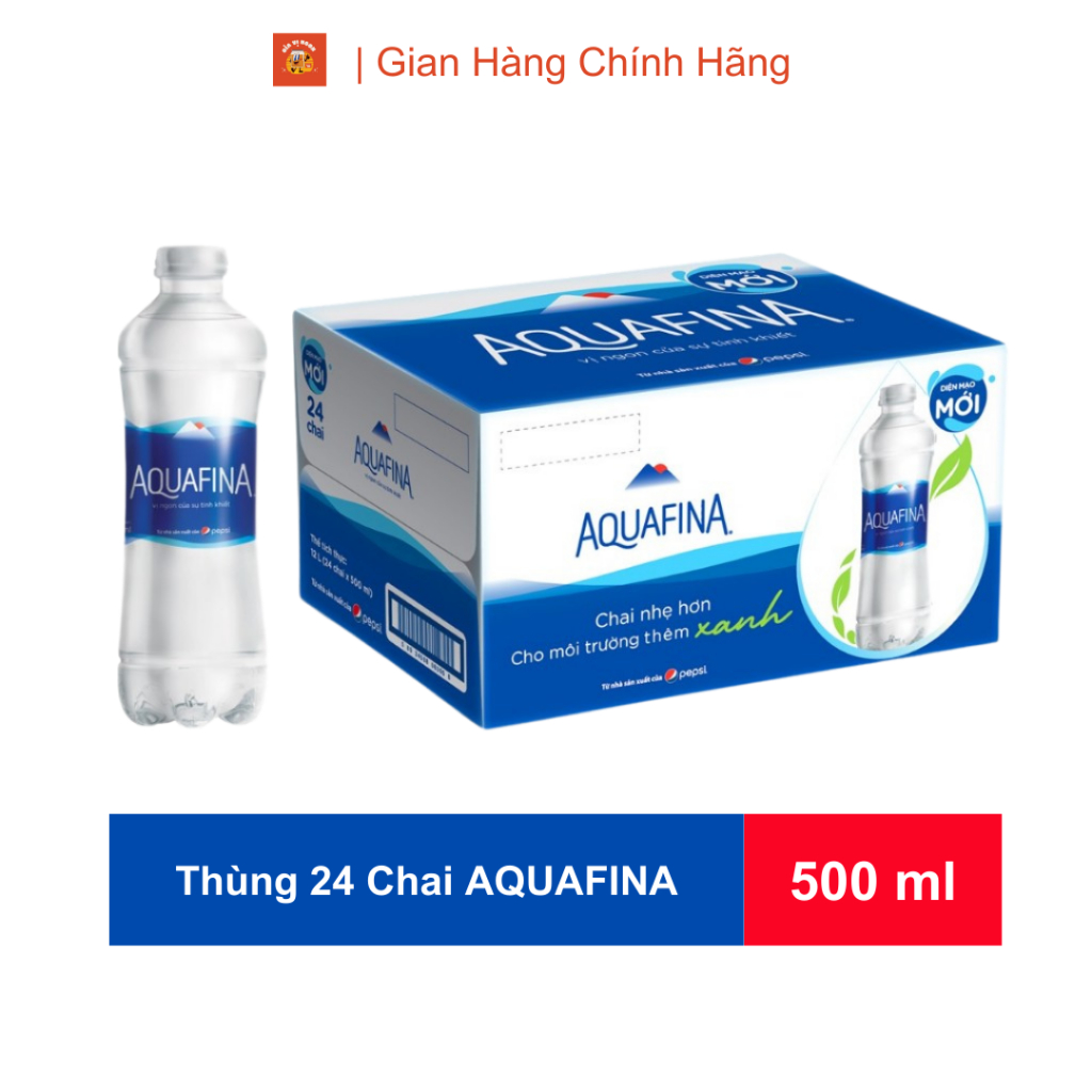 Thùng 24 Chai Nước tinh khiết Aquafina 500ml | Shopee Việt Nam