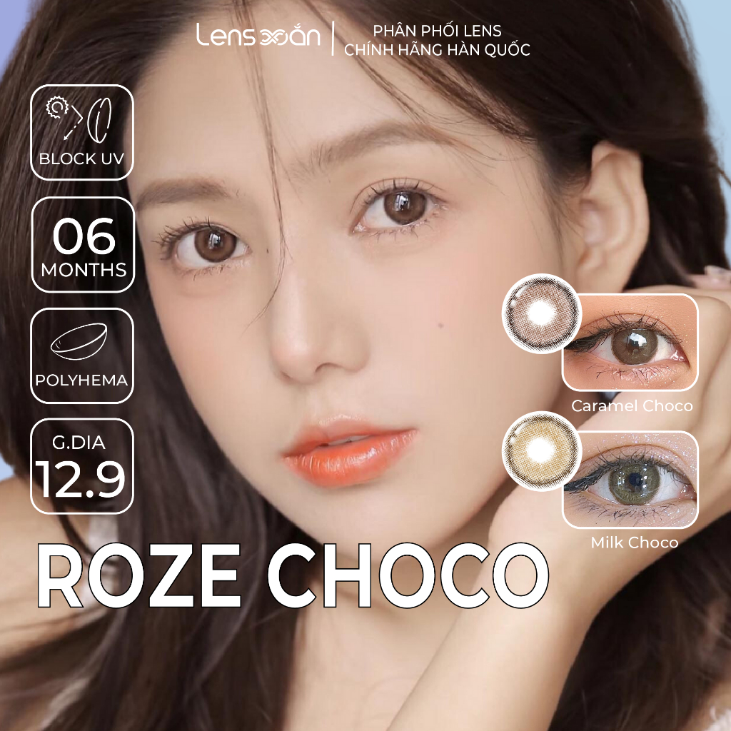 Kính áp tròng cận 6 tháng LENS XOẮN lens nâu tây choco tự nhiên B.S.COR ...
