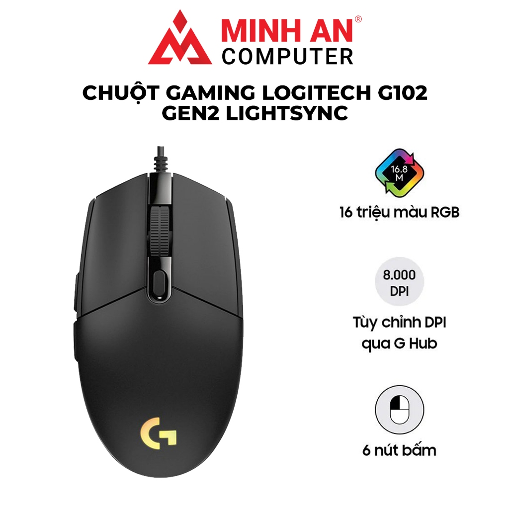 Chuột Gaming Logitech G102 Gen 2 LED RGB - Chính hãng - Bảo hành 24 tháng | Shopee Việt Nam