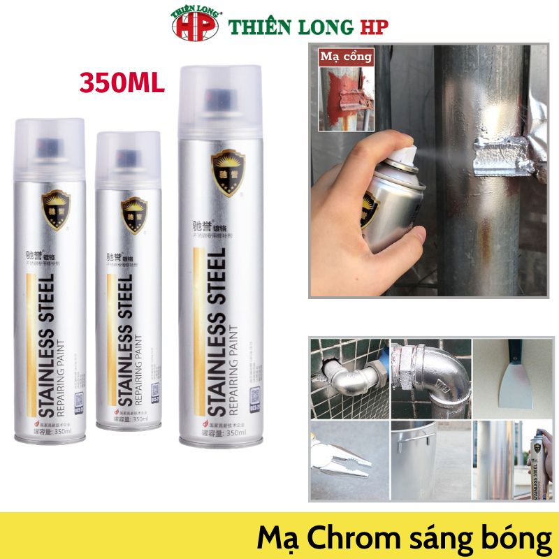 Sơn Bạc Mạ Crom Sơn Xịt Mạ Chrome Sáng Bóng 350ml, Sơn Mạ Inox Kẽm ...