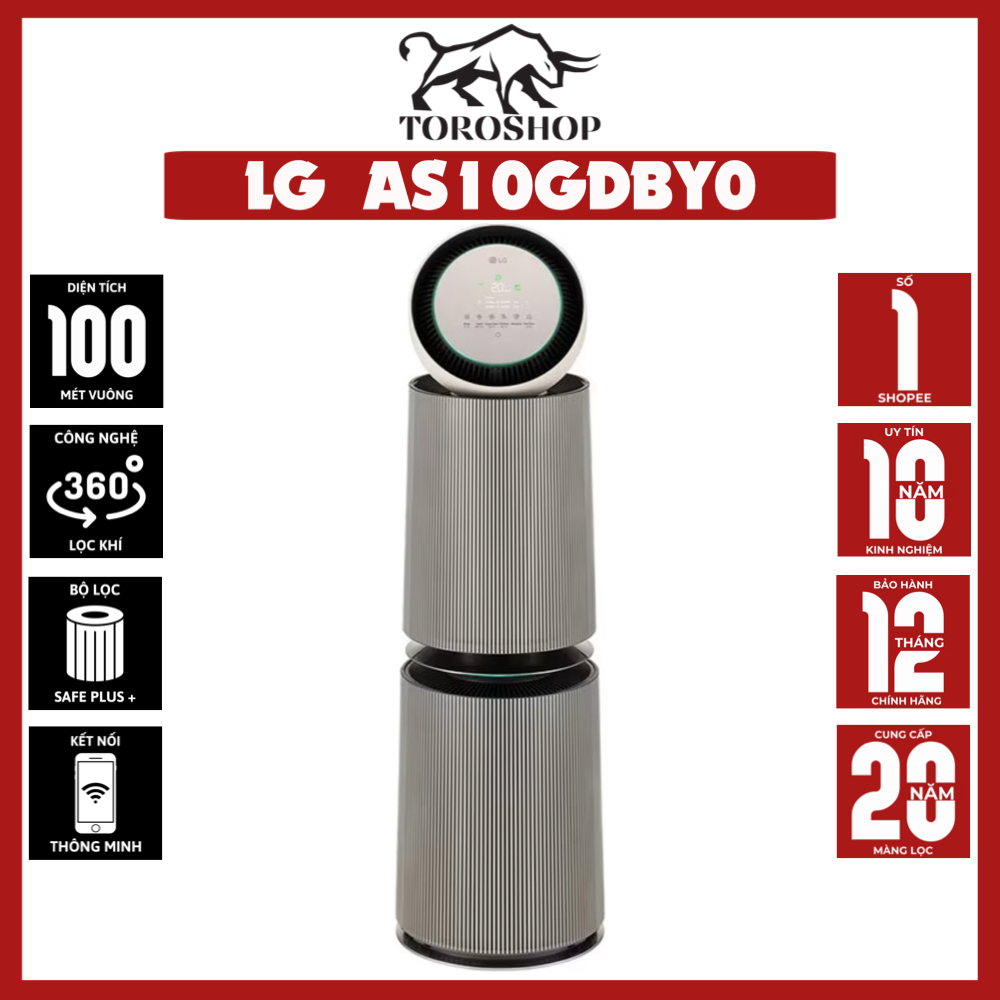 Máy lọc không khí LG PuriCare 2 tầng AS10GDBY0, AS10GDWH0 (100m² - Hàng ...