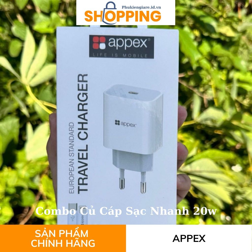 Combo Củ Cáp Sạc Nhanh 20w + cáp C to L cho iP hãng APPEX | Shopee Việt Nam