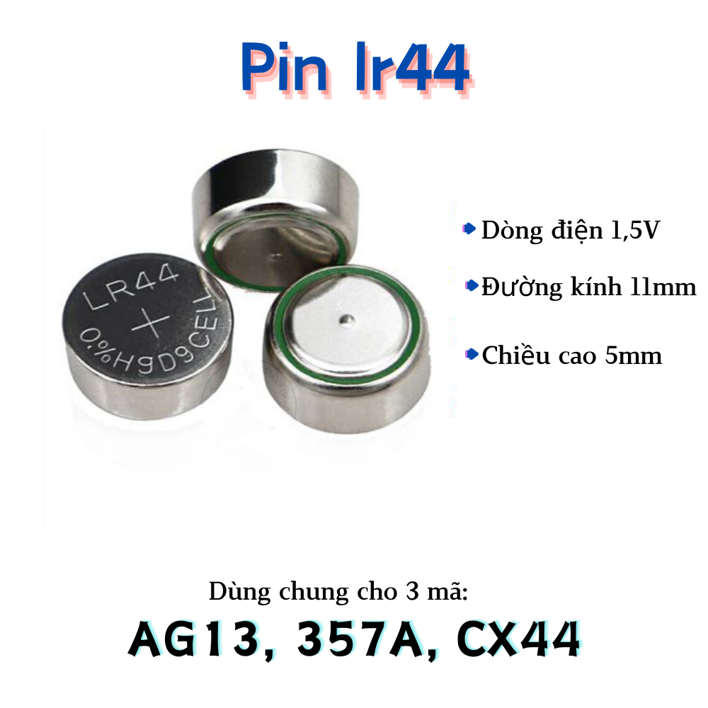 Pin cúc áo LR44 dùng cho đèn đom đóm, pin AG13, 357A, CX44 | Shopee ...