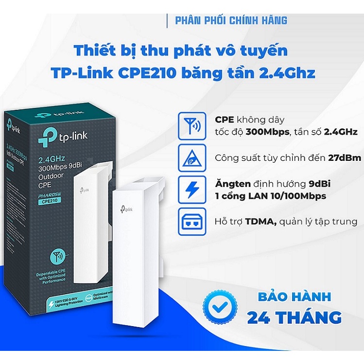 TPLink Outdoor CPE210 - Bộ thu phát không dây lắp ngoài trời 9DPI ...
