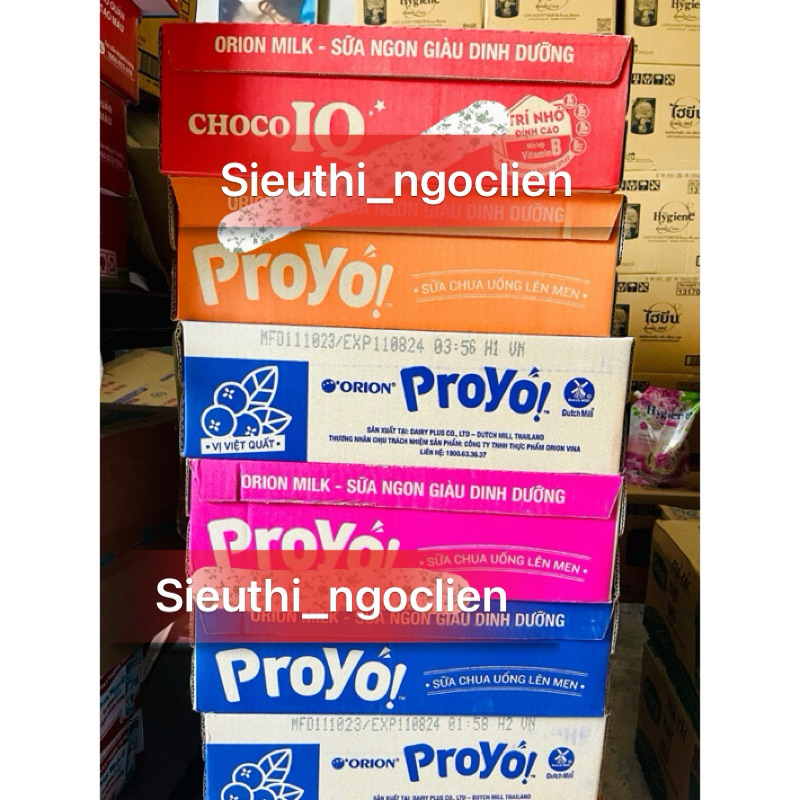Thùng Sữa ProYo! ORION 180ml x48 hộp Vị Việt Quất/ Dâu Tây/ Lúa Mạch ...