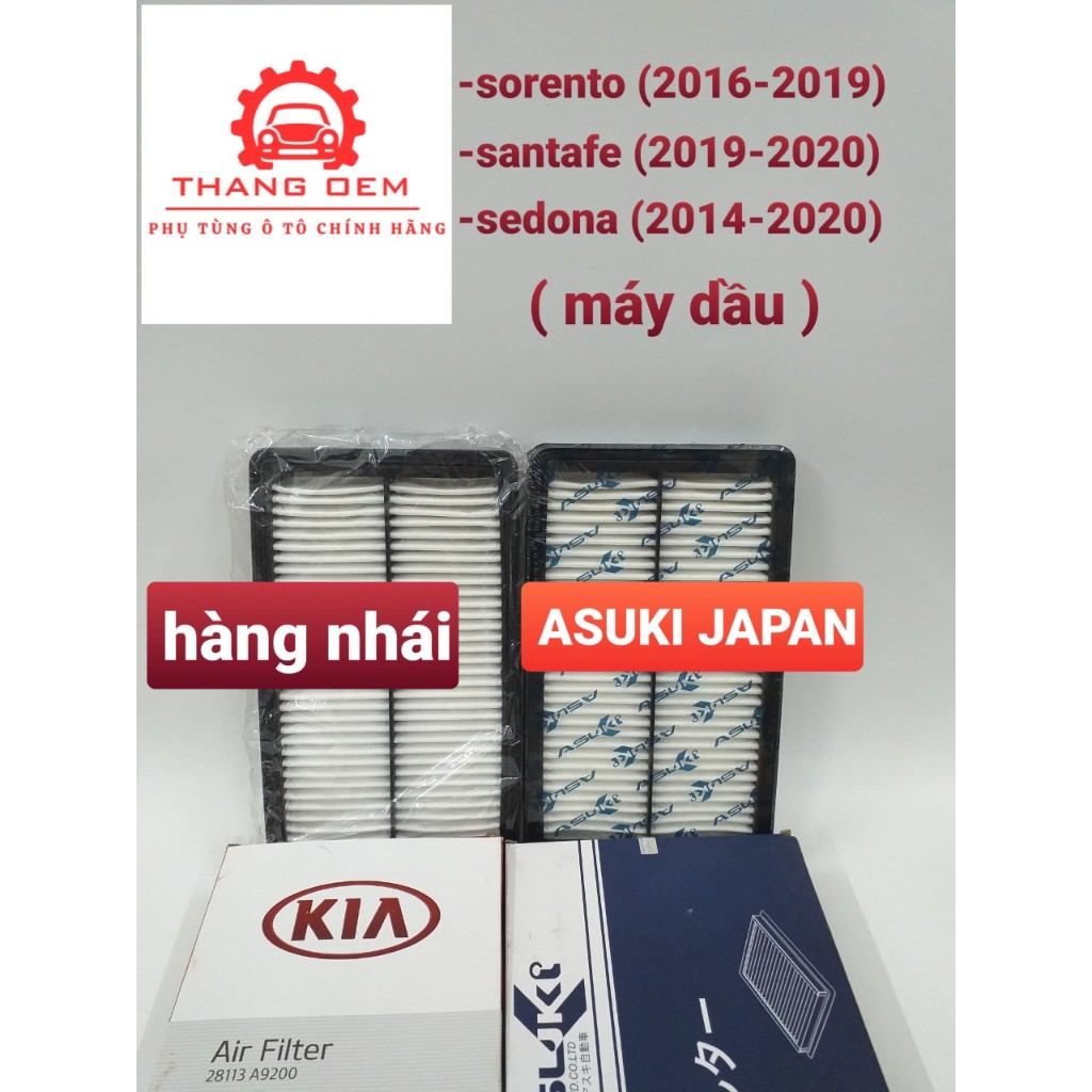 [ASUKI JAPAN] Lọc gió động cơ(Diezel) xe Kia Sedona (2014-2020 ...