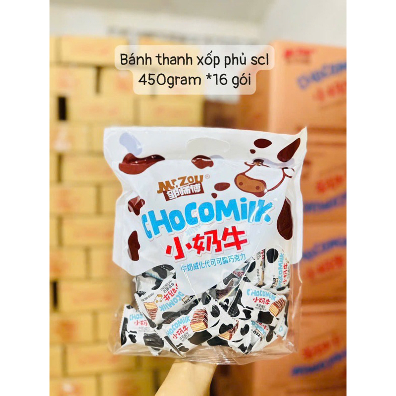 BÁNH THANH XỐP SỮA CON BÒ PHủ socola GÓI 450g MR.ZOU | Shopee Việt Nam
