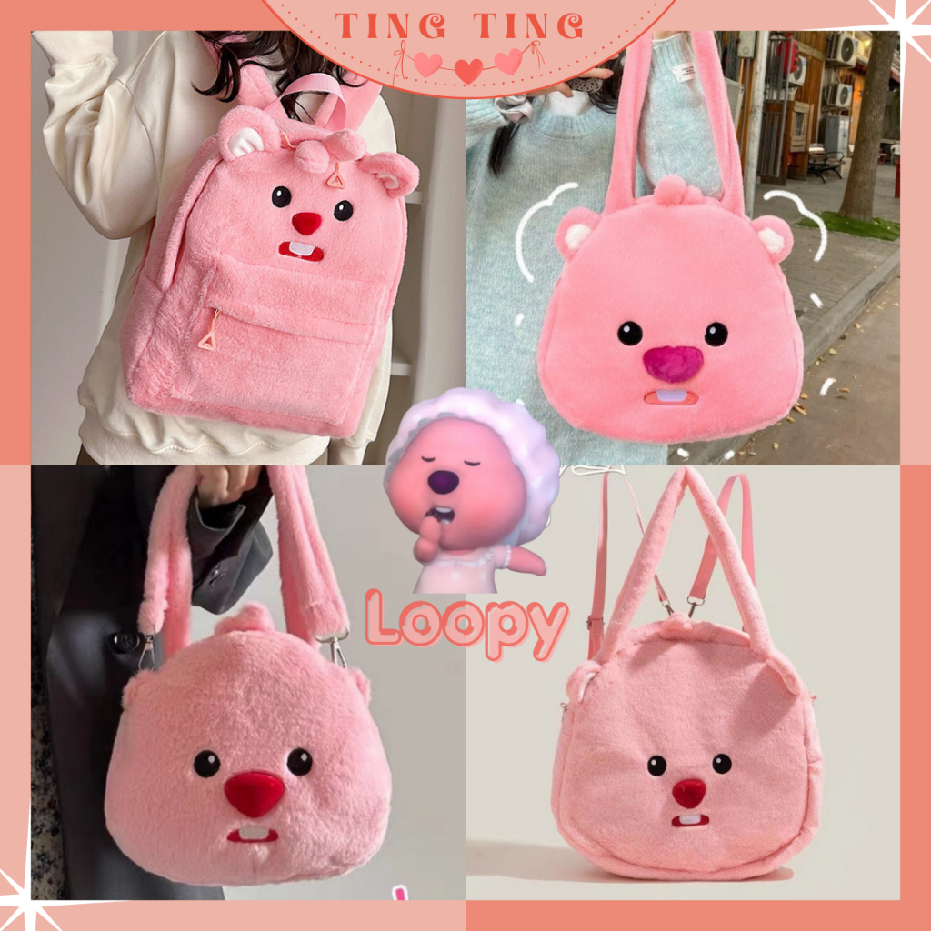 Balo túi đeo vai Loopy dễ thương size lớn đeo được nhiều kiểu, Túi đeo ...