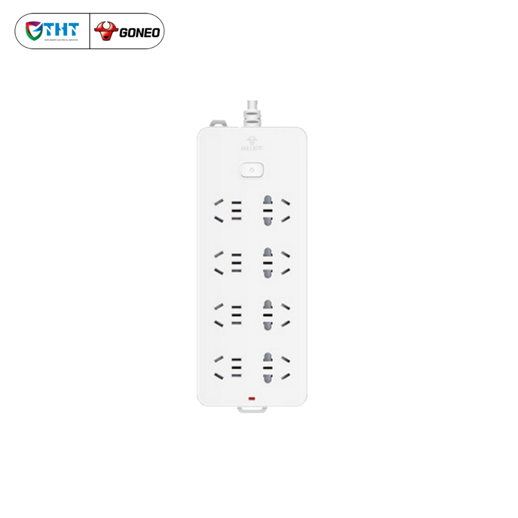 Ổ cắm điện đa năng phích dẹp có dây GONGNIU chính hãng GN-217, 8 ô cắm, 1 công tắc, chống cháy ...