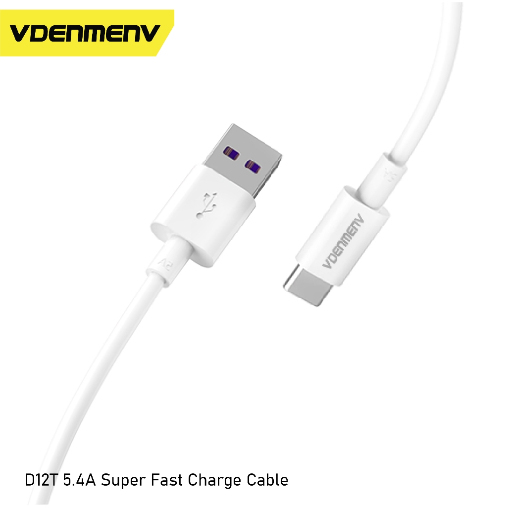 Dây Cáp Sạc Type-C VDENMENV D12T (5.4A) Giúp Sạc Nhanh, Chuyển Dữ Liệu, Ép Nhựa 2 Đầu Dây ...