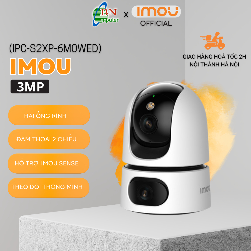 Camera wifi IMOU 2 ống kính IPC-S2XP-6M0WED 3MP cho mỗi ống kính, bảo ...