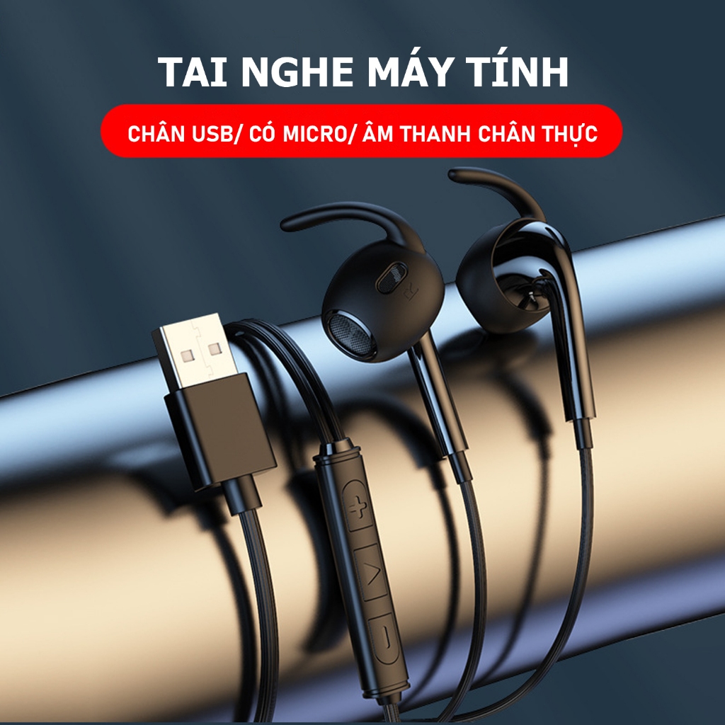 Tai nghe dành riêng cho máy tính bàn pc và laptop đầu cắm usb có mic ...