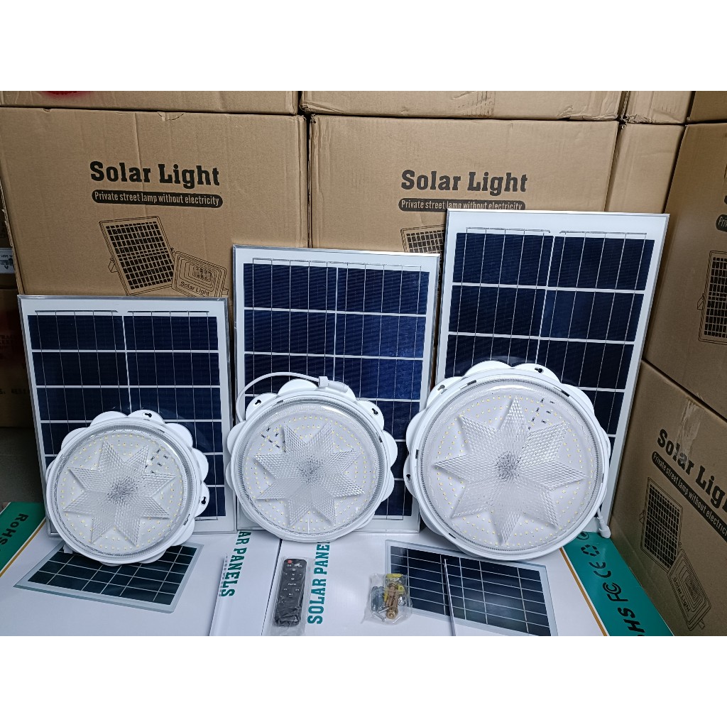 Đèn Ốp Trần Năng Lượng Mặt Trời 500W 400W, 300W ĐỔI ĐƯỢC 3 MÀU Sử Dụng Trong Nhà, Ngoài Hành ...