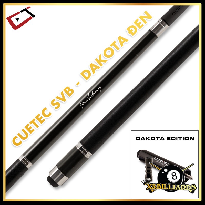 Cơ Bida CUETEC SVB Dakota Black Starlight Pool Lỗ Chữ Kí Cơ Thủ Shane ...