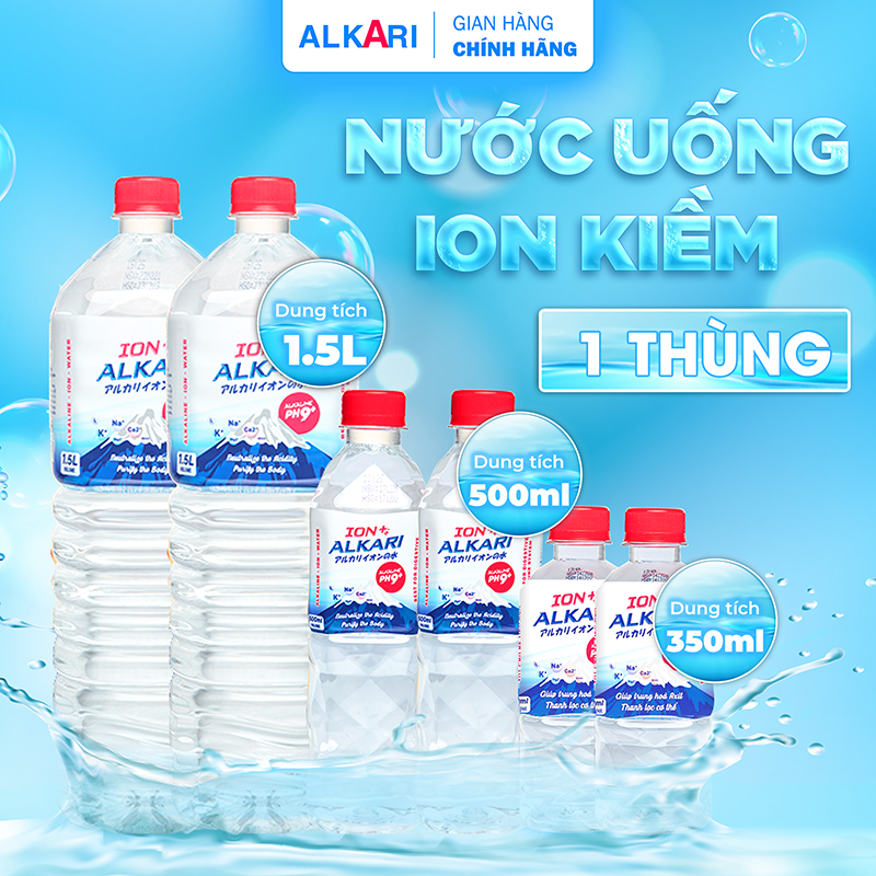 [FREESHIP] Nước Ion Kiềm Nước Khoáng Kiềm Cao Cấp Đẹp Da PH9+ ALKARI 1 thùng dung tích 350ml ...