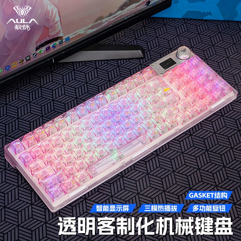 Bộ Bàn Phím Cơ Fullsize 98 Trong Suốt LeoBog Aula F98 Pro - 3 mode - RGB - Hotswap Aula F98 PRO ...