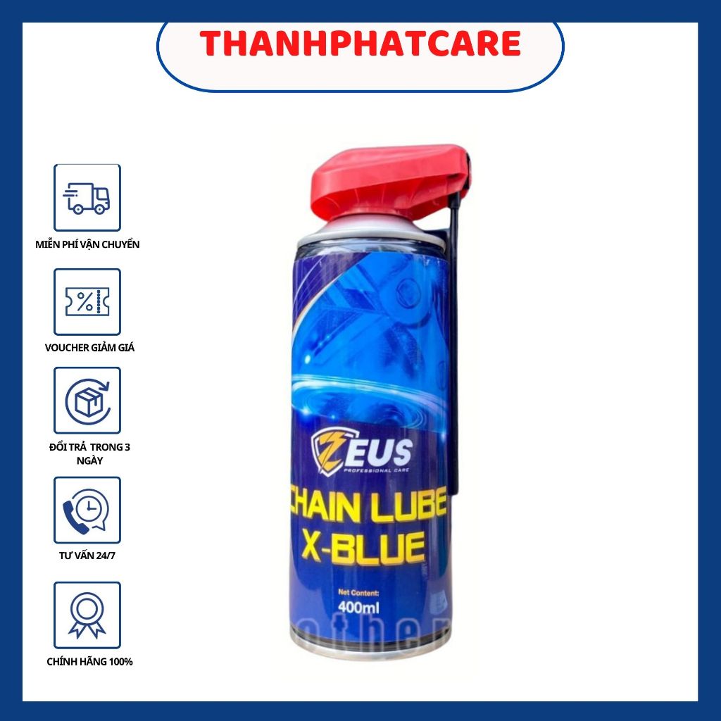 Chai dưỡng sên mỡ bò xanh Zeus Chain Lube X-Blue 400ml | Shopee Việt Nam