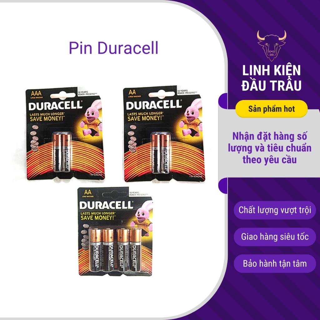 Pin Duracell AA - AAA 1.5V vỉ 2 viên siêu bền chính hãng Linh Kiện Đầu ...